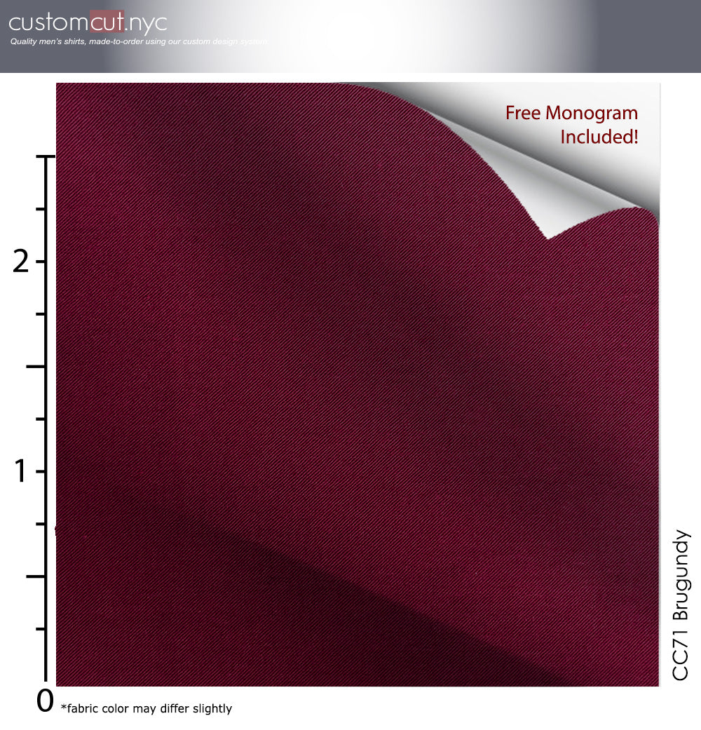 Wrinkle Free Cotton Stretch Burgundy Dress Shirt (Item cc71 ...